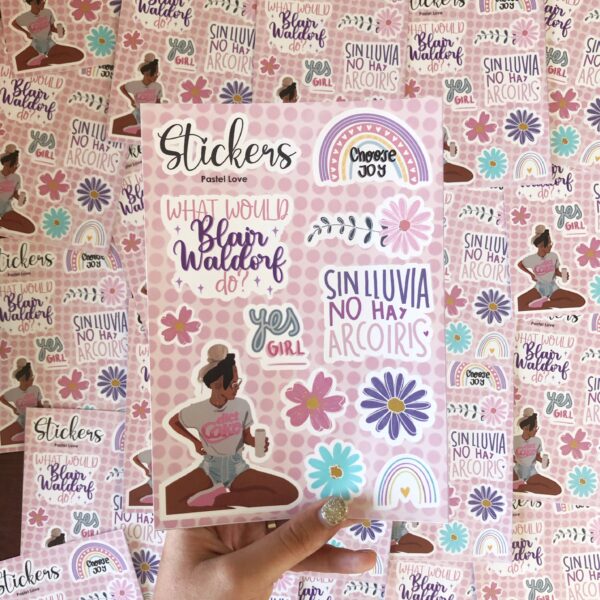 Plancha de Stickers A5 – Pastel Love | Mupe